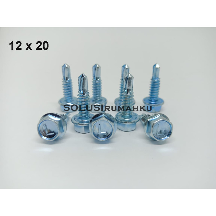 1000 PCS SKRUP ROOFING PUTIH 12X20 Sekrup Baut BAJA RINGAN 2 CM BAGUS ...