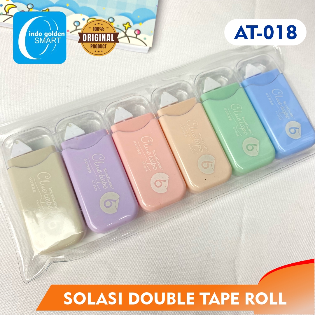 Solasi double tape roll grosir lem kertas kering roll 4 meter AT-018 ...