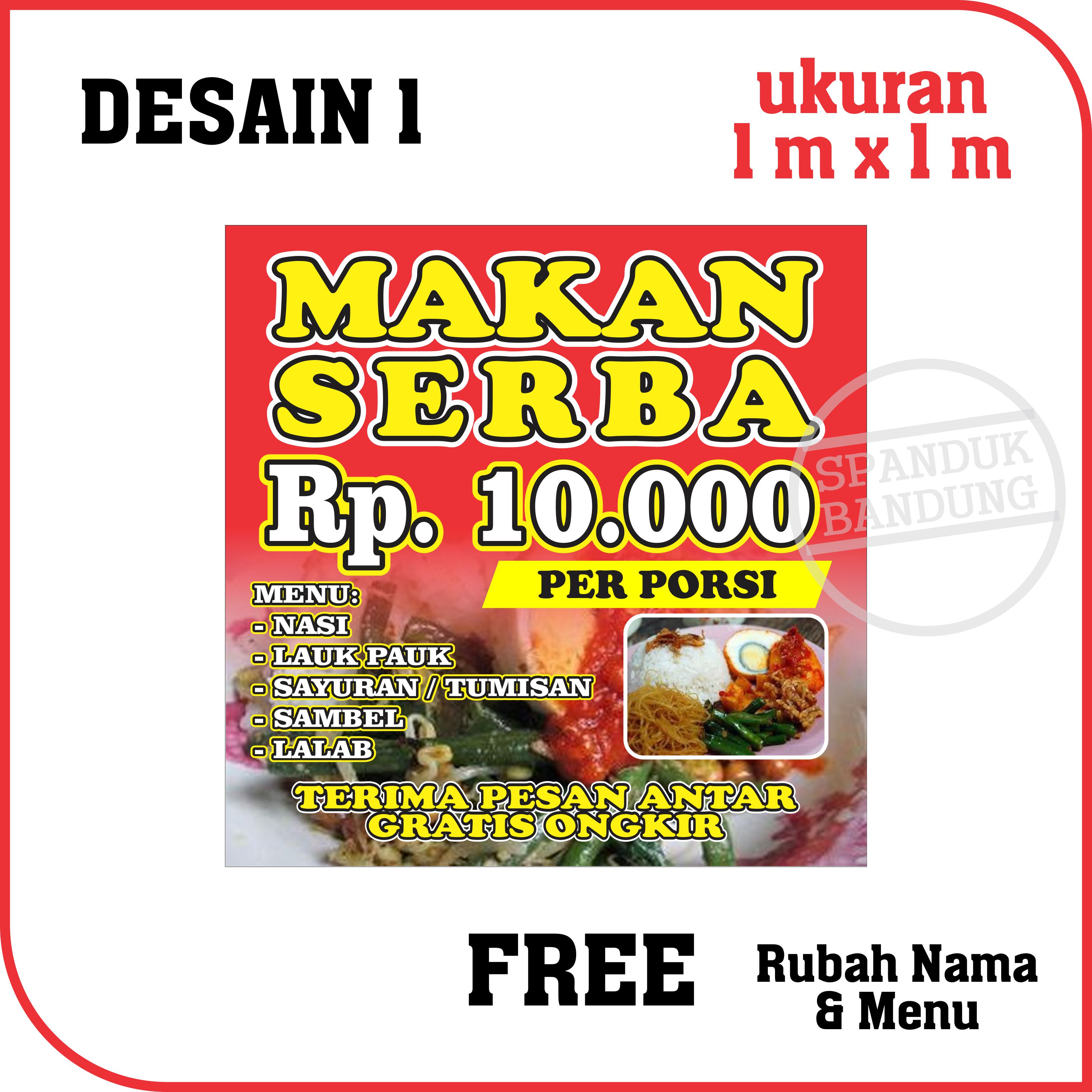 Plang Promo makan / spanduk promo nasi padang, warteg, rumah makan ...