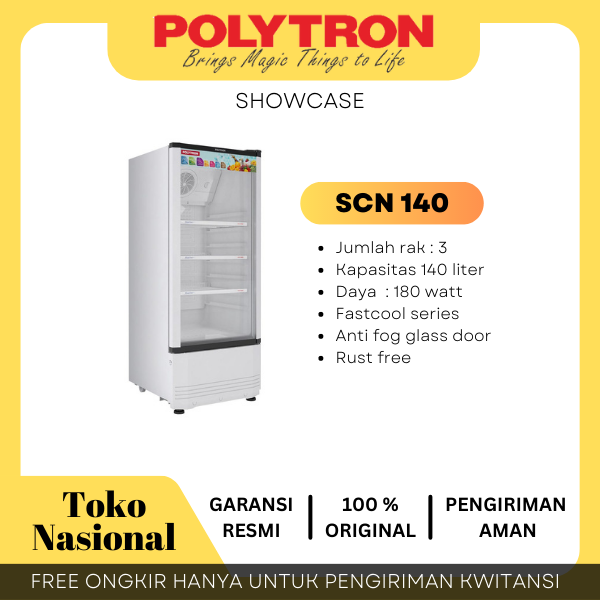 [Cianjur] Showcase Polytron SCN 140 3 Rak 140 Liter | Lazada Indonesia