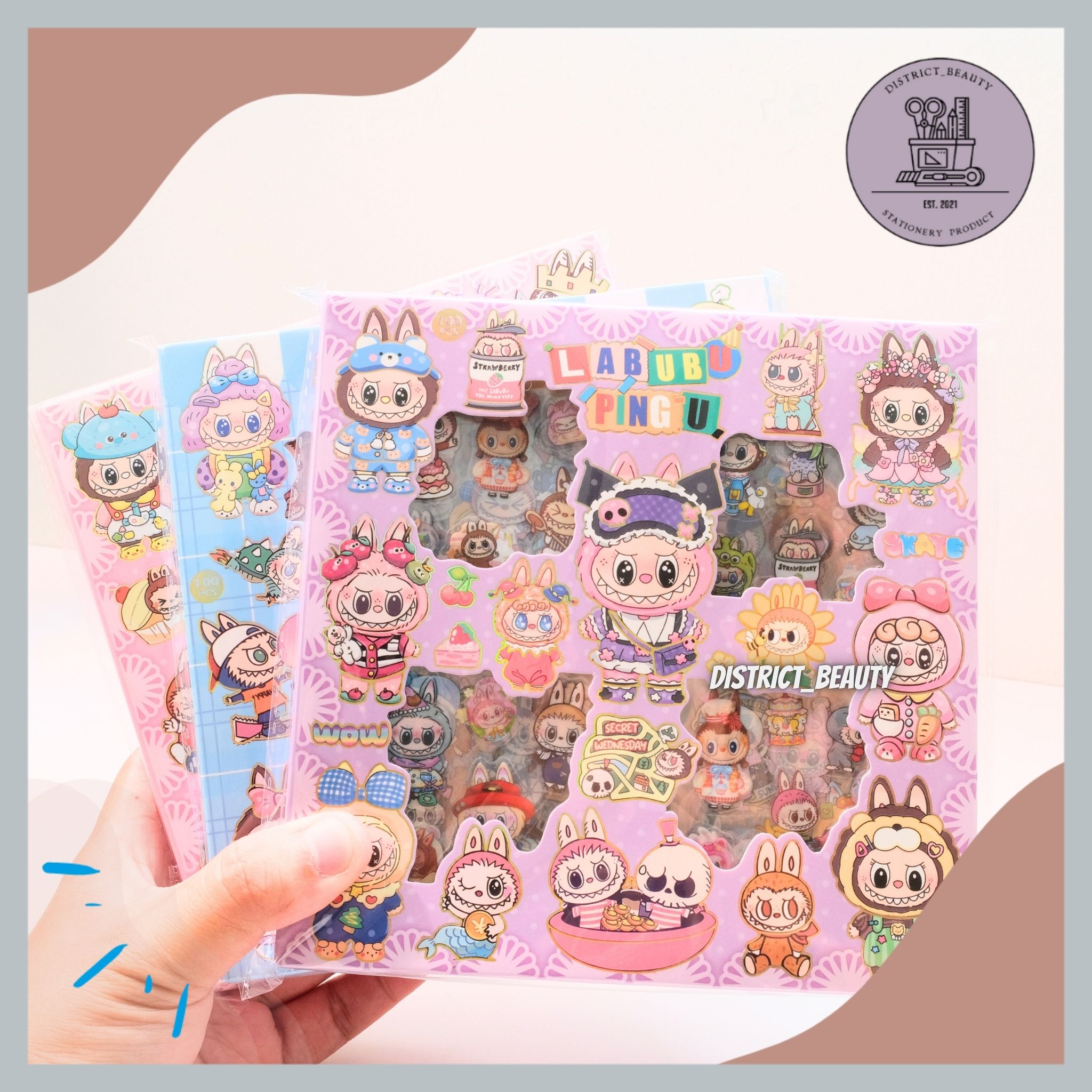 STIKER 100 LEMBAR LABUBU STIKER LABUBU 1 BOX ISI 100 LEMBAR STIKER ...