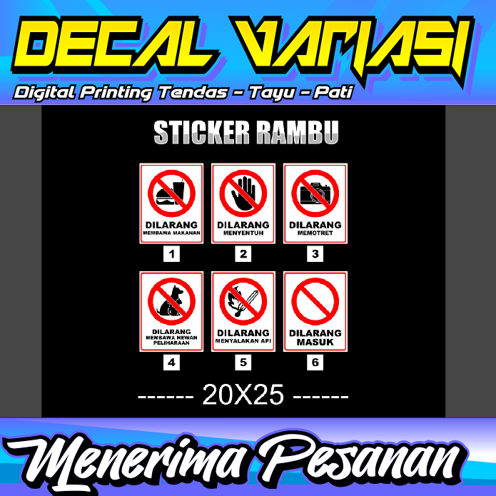 [TERBARU]Stiker Rambu Rambu Stiker Variasi Stiker Larangan | Lazada ...