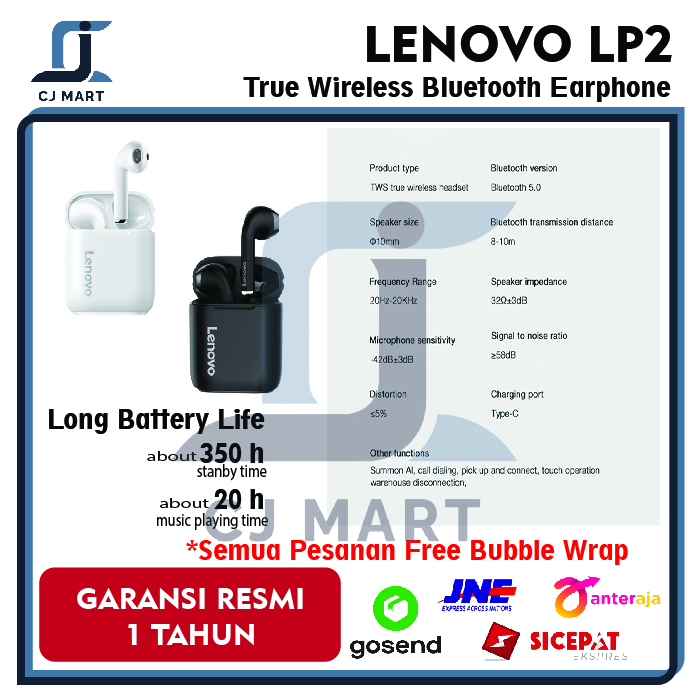 Lenovo LP2 True Wireless Bluetooth Earphone TWS Noise Reduction | Lazada Indonesia