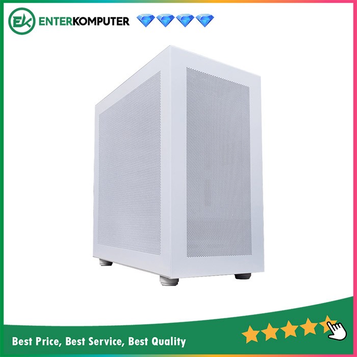 Casing CUBE GAMING FINOS WHITE - All White Inside - mATX - MESH PANEL | Lazada Indonesia