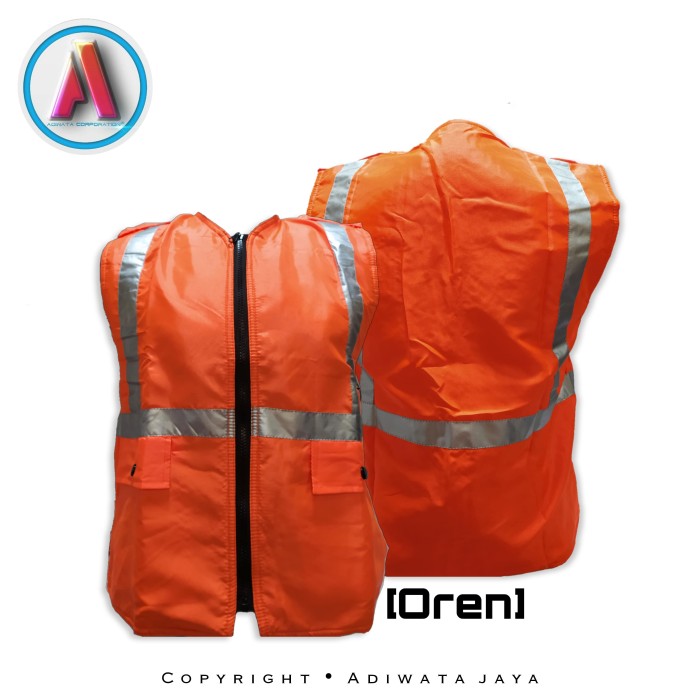 Rompi Proyek OREN / Rompi Safety / Rompi Serbaguna / Rompi Parkir ...