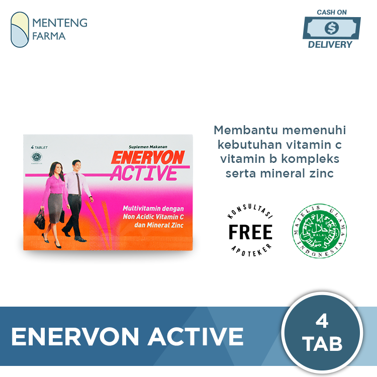 Enervon-C Active 4 Tablet - Suplemen Lengkap untuk Daya Tahan Tubuh ...