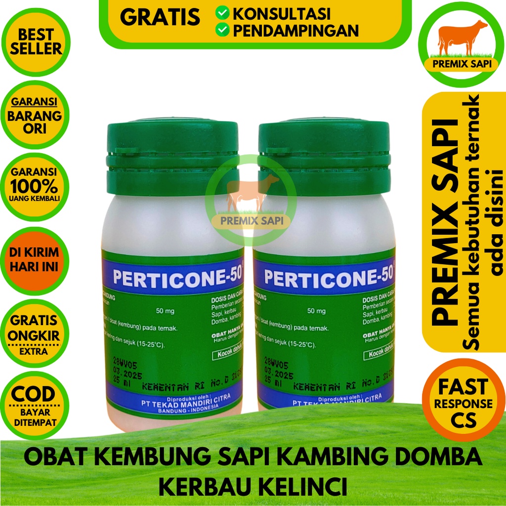 PERTICONE 50 25ml - Obat kembung sapi kaerbau kuda kambing domba kelinci | Lazada Indonesia