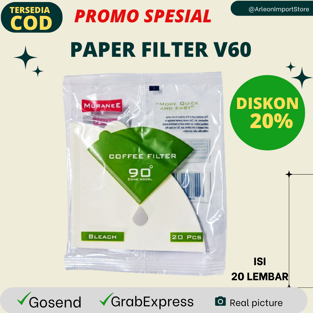 PAPER FILTER V60 PUTIH ISI 20 LEMBAR / KERTAS KOPI PUTIH V01 | Lazada ...