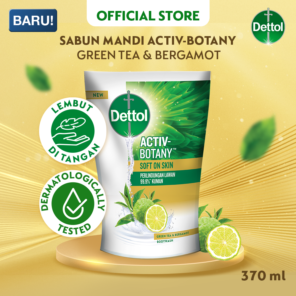 Dettol Sabun Mandi Cair Activ-Botany Green Tea and Bergamot Pouch 370 ...