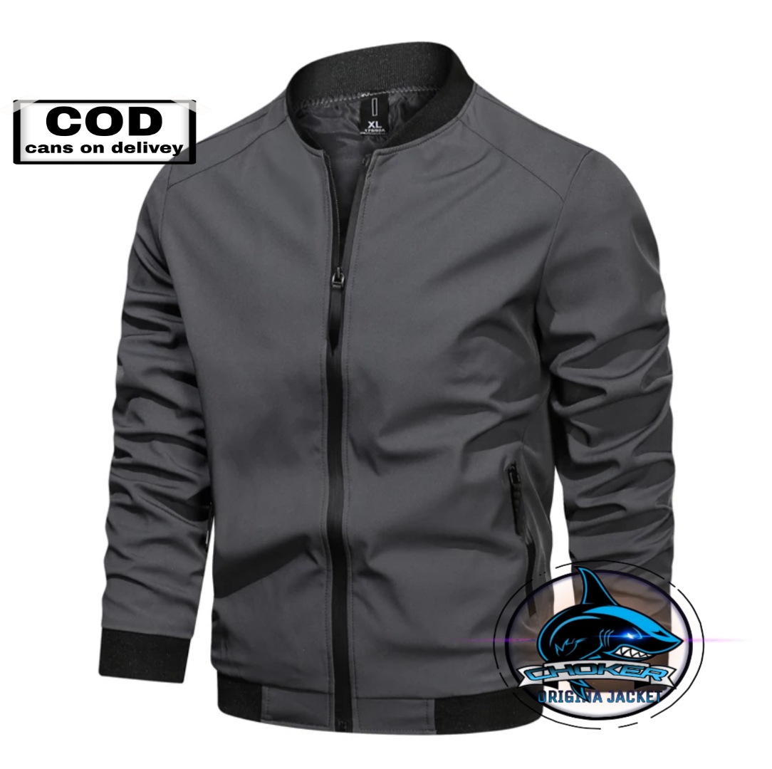 JAKET SEMI BOMBER PRIA/JAKET BOMBER PRIA ANTI AIR SLIM FIT STYLE KOREA ...