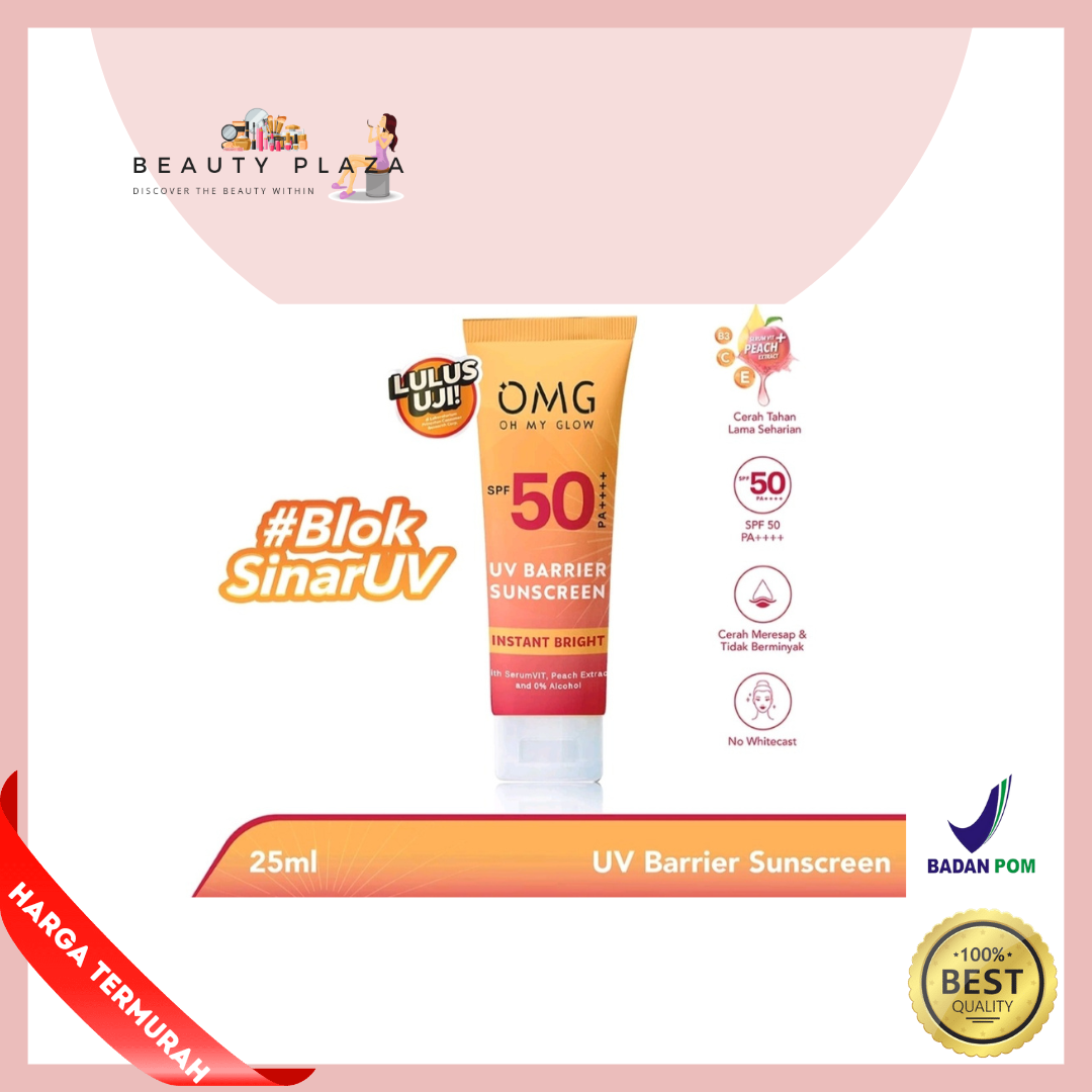 OMG Oh My Glow UV Barrier Sunscreen SPF 50 PA++++ 25ml | Lazada Indonesia