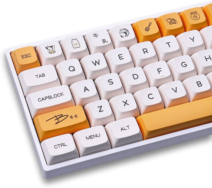 KEYCAPS PBT HONEY AND MILK XDA PROFILE MECHANICAL KEYBAORD SUBLIM ...