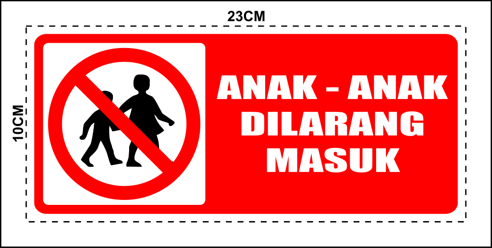 STIKER TULISAN / LOGO RAMBU ANAK-ANAK DILARANG MASUK | STICKER TULISAN ...