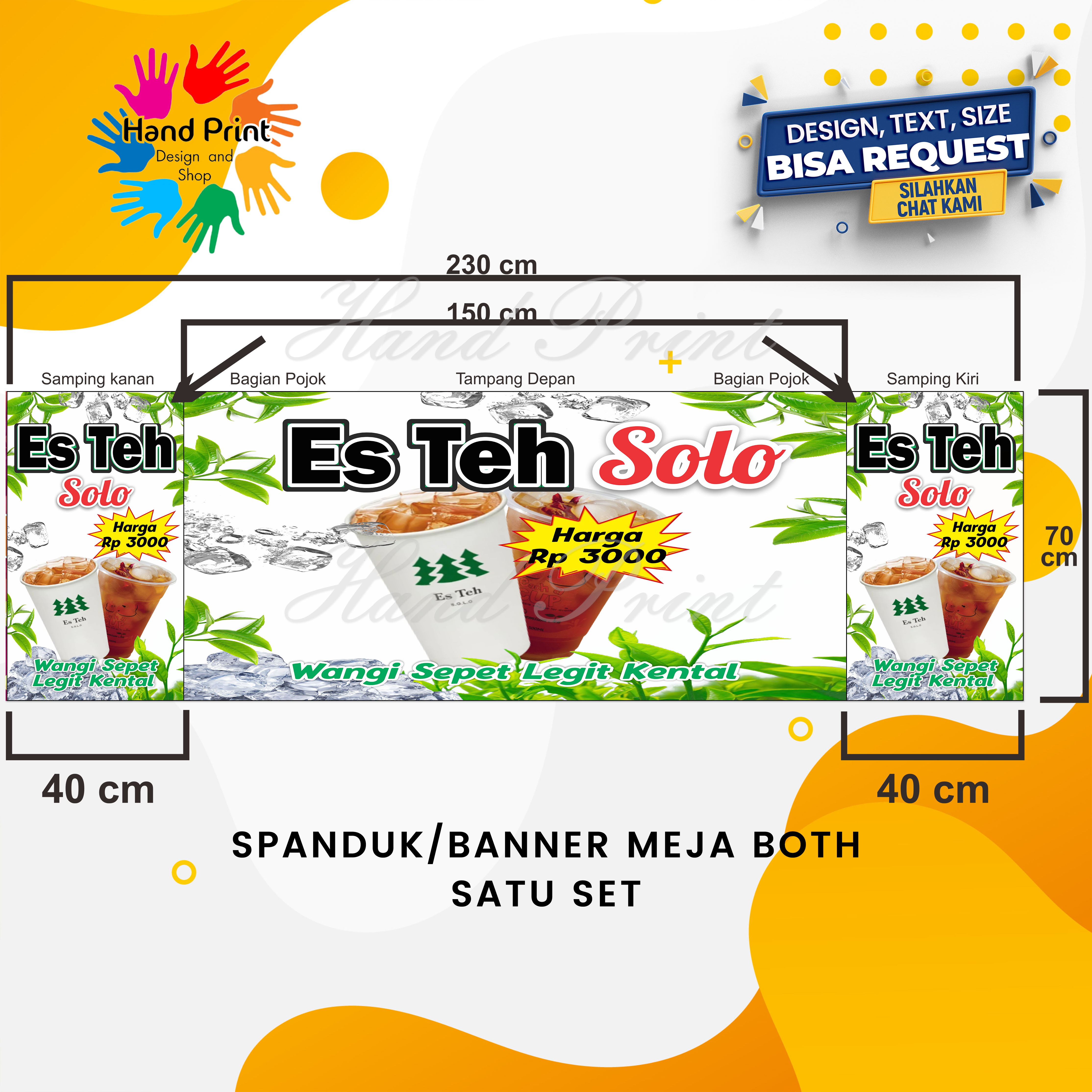 Spanduk Banner MMT Banner Es Teh Manis Solo Untuk Meja Both Satu Set ...