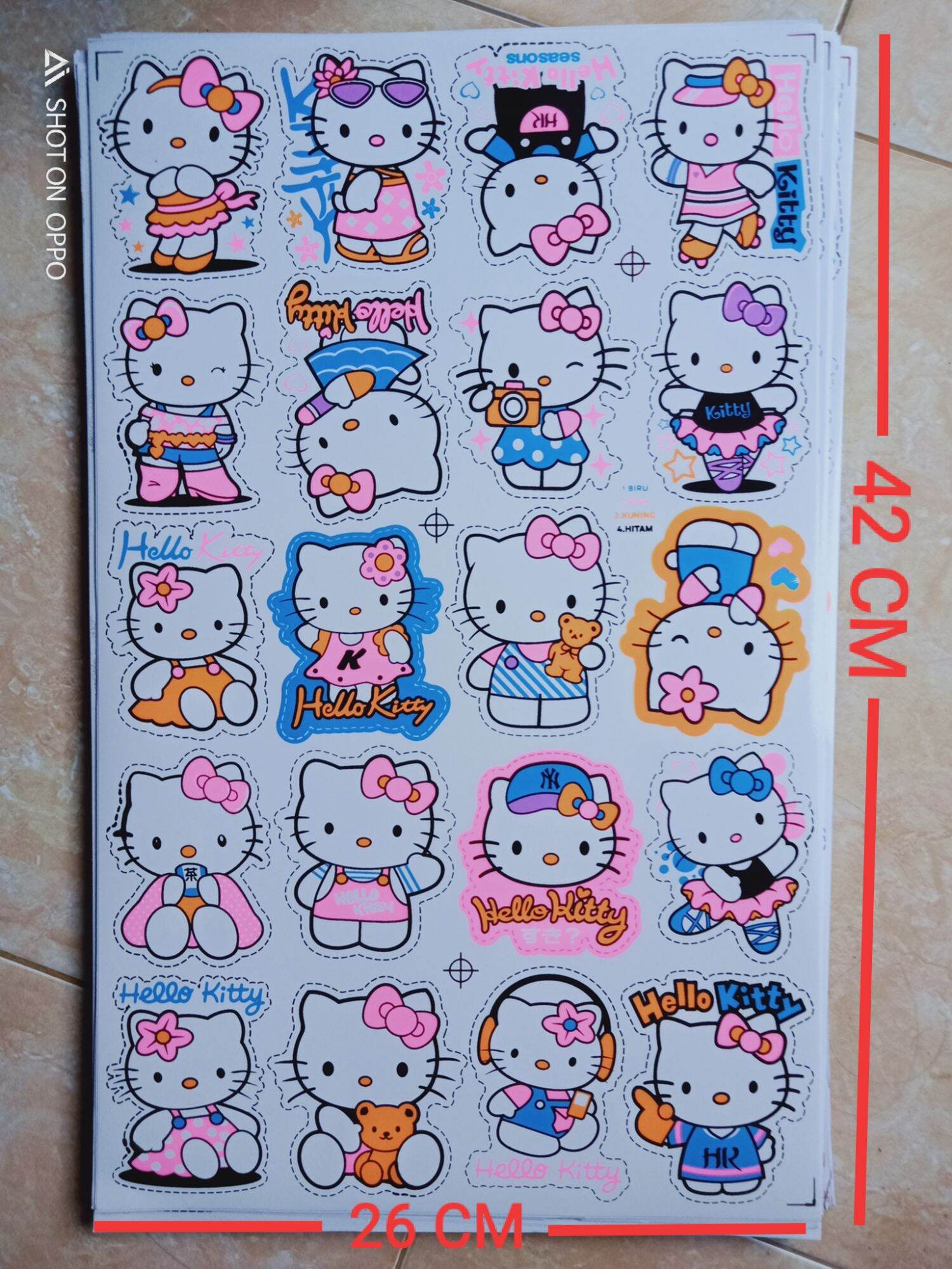 Stiker lembaran ukuran 26x42cm Hello Kitty isi 20 stiker | Lazada Indonesia
