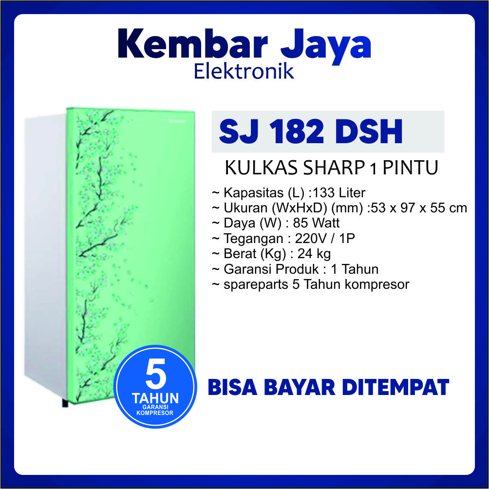 Kulkas Lemari Pendingin Sharp tipe SJ 182 DSH | Lazada Indonesia