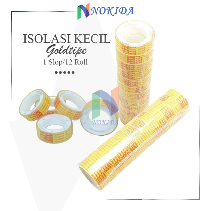 Nokida Isolasi Kecil bening Goldtape [12 Pcs] / Solatip Bening ...