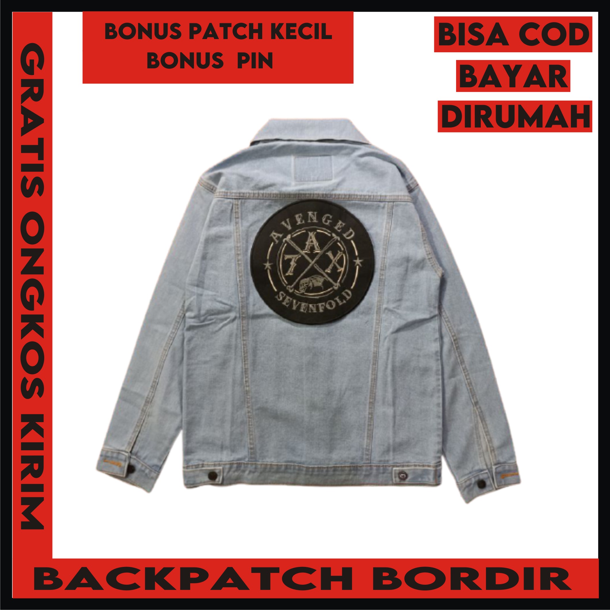Backpatch Bordir Besar Punnggung Band Avenged Sevenfold Emblem Bordir Band Punk Punggung ...