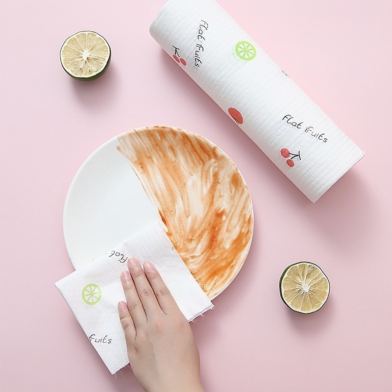 TISSUE DAPUR BULAT Tisu Gulung Roll Isi 50 Lembar Tisu Lazy Wipes ...