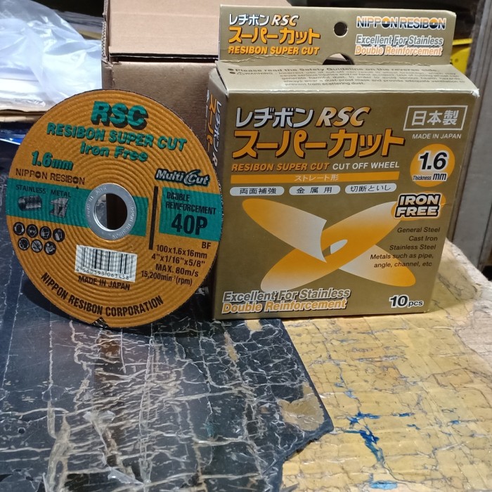 Batu gerinda potong Resibon Super Cut (RSC) 4" x 1,6 - isi 5 pcs ...