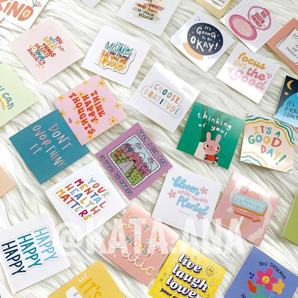 10PCS STICKER QUOTES KATA PENYEMANGAT AESTETHIC TUMBLR STIKER MINI ...