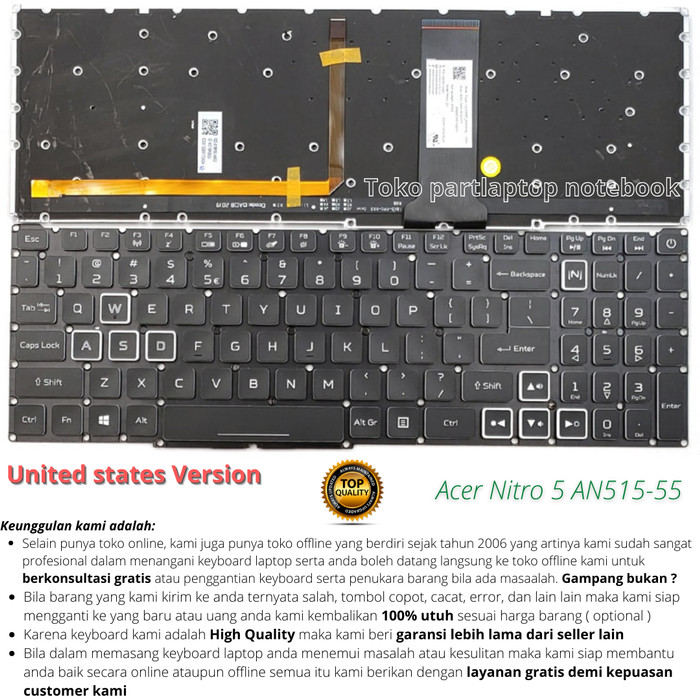 Keyboard Acer Nitro 5 AN515-55 new high quality | Lazada Indonesia
