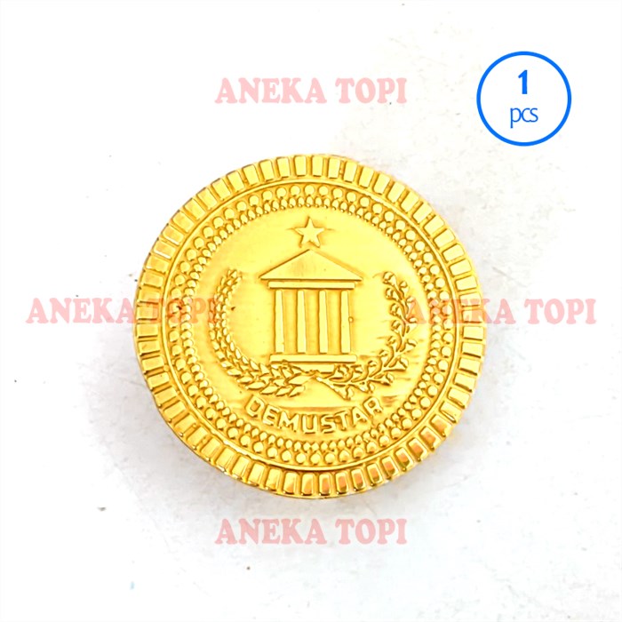 Pin Demustar Pin Dewan Musyawarah Taruna Lencana Demustar Warna Gold ...