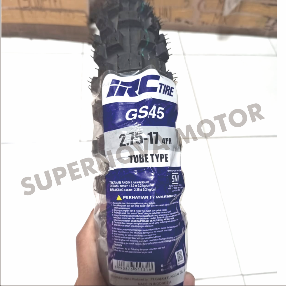 BAN LUAR IRC 275 300 - 17 MOTOCROSS BAN MOTOR TRAIL IRC GS45 TUBETYPE ...