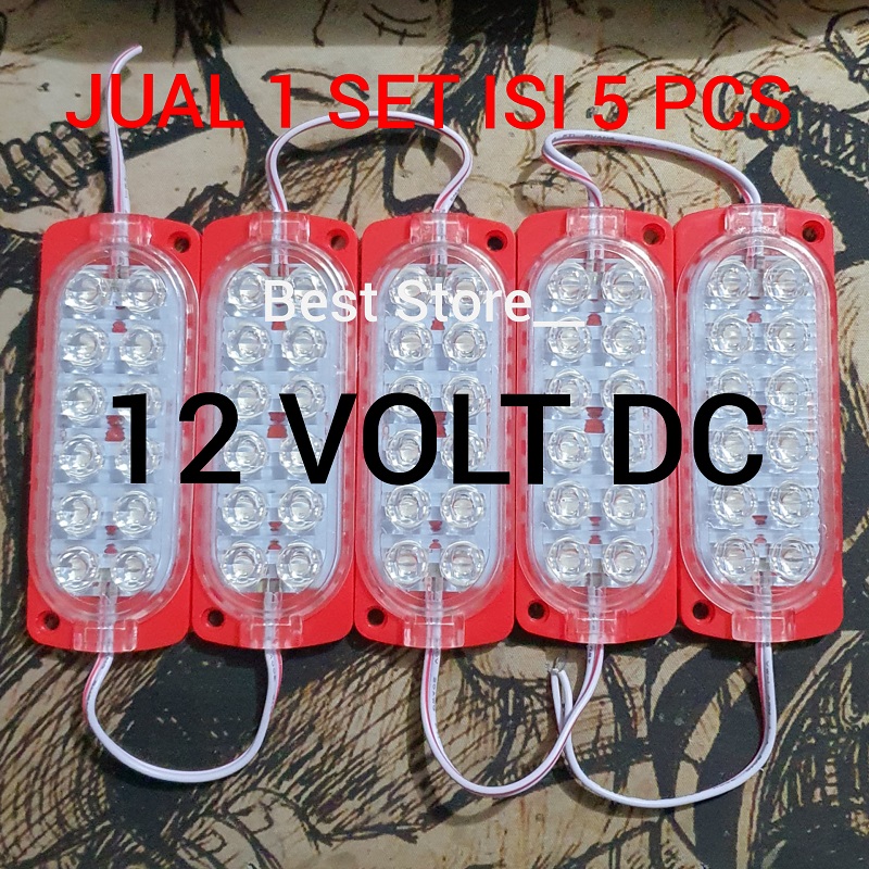 1 Set Isi 5 Pcs Lampu Led Modul 12 Mata 12 Volt Dc 7w Lazada Indonesia