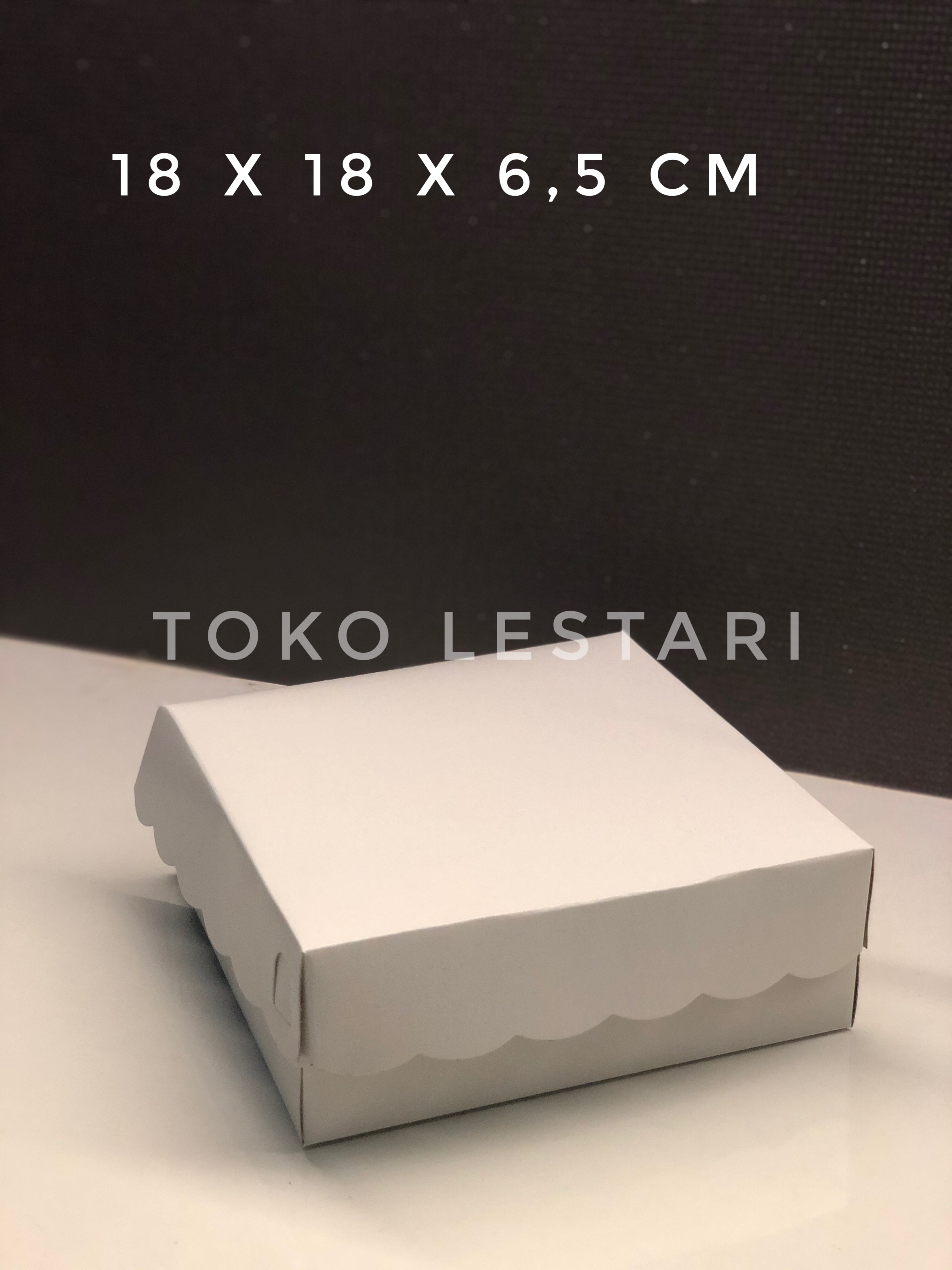 (5 Pcs) Box Kue Putih 18 x 18 x 6.5 Cm Kotak Makanan Putih Polos Dus ...
