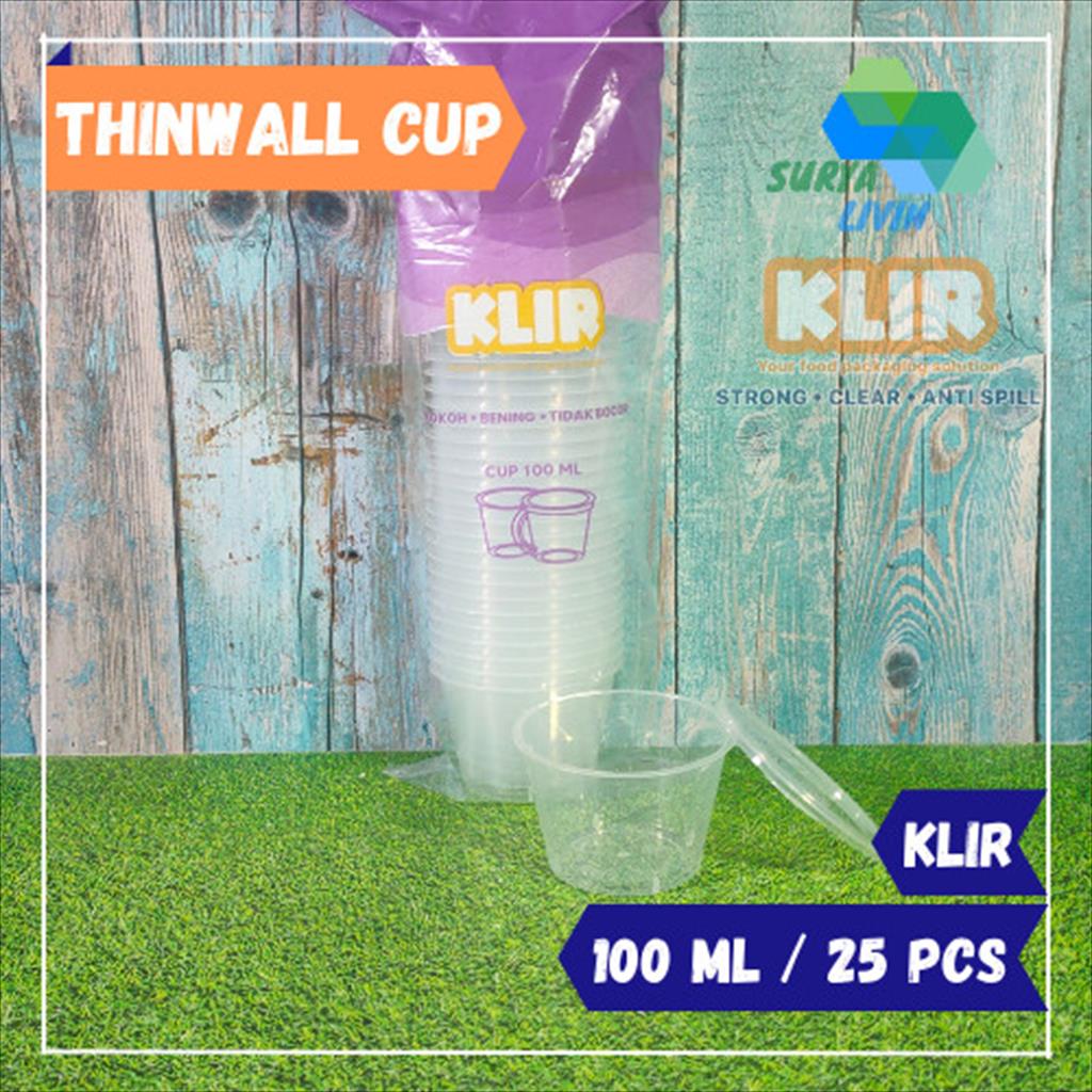 Thinwall KLIR Sauce cup / Puding Cup 100 ml - ANTI PECAH - Isi 25 pcs | Lazada Indonesia