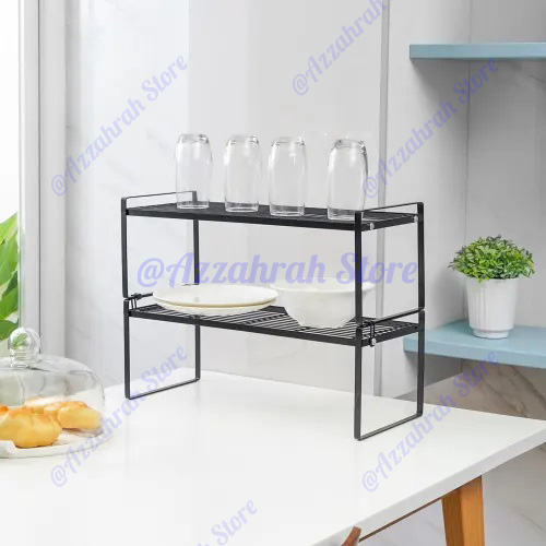Informa Rak Besi 2 Tingkat Rak Penyimpanan 51 x 21 x 36 Cm Hitam ...
