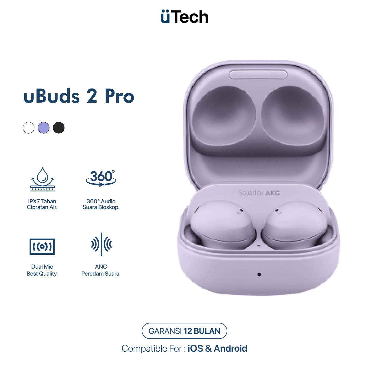 uBuds 2 Pro TWS With ANC Galaxy buds 2 Pro By uTech Indonesia | Lazada ...
