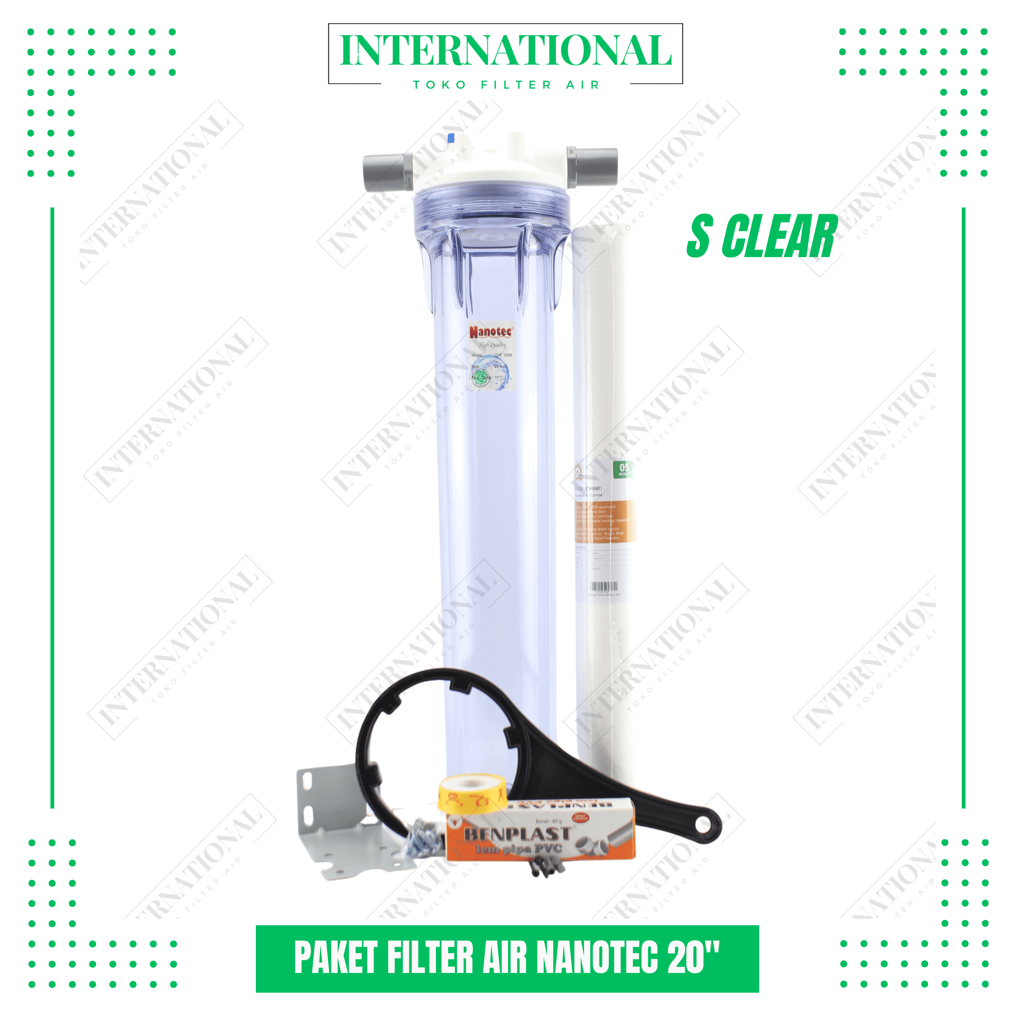 Paket Filter Air Nanotec Sedimen 20 inch drat 3/4" / Filter Air Toren ...