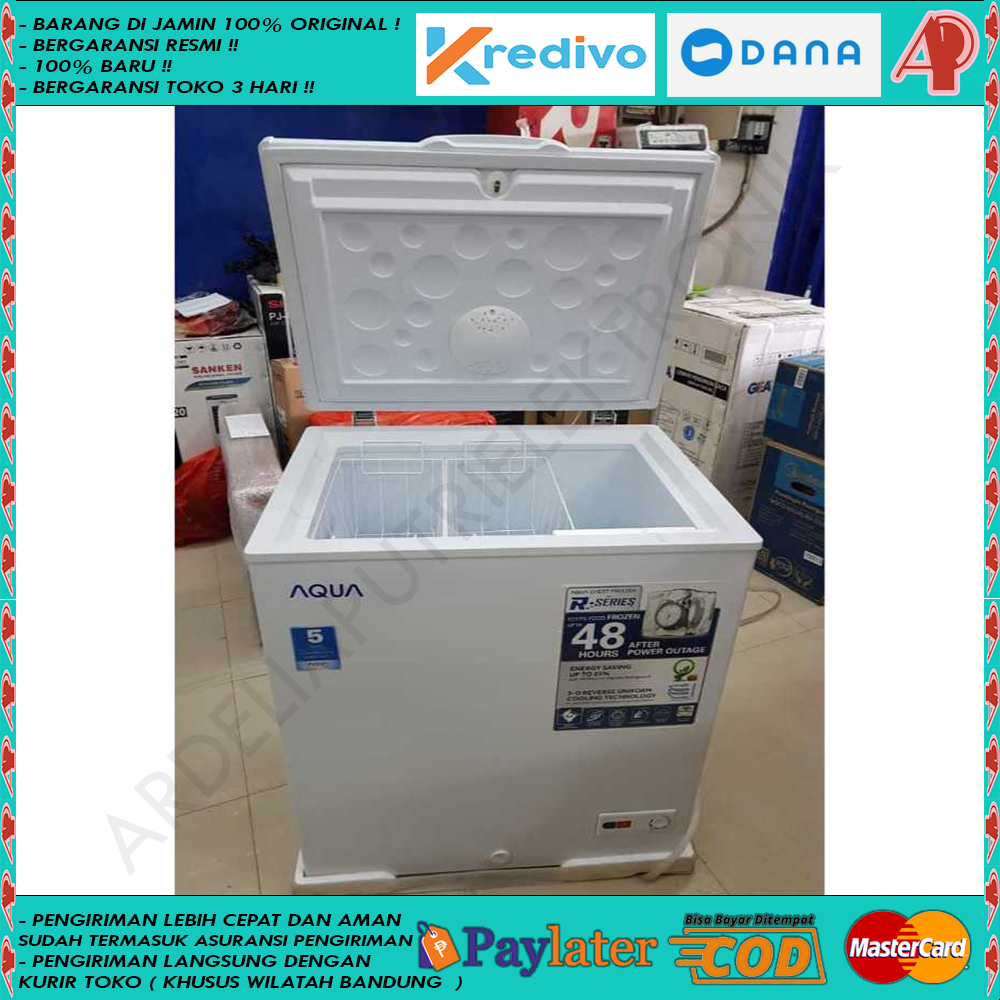 CHEST FREEZER AQUA 100 LITER AQF 100 W GARANSI RESMI | Lazada Indonesia