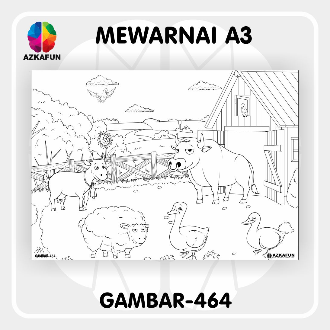 Kertas Mewarnai A3 HEWAN TERNAK - Mewarnai edisi peternakan farm ...