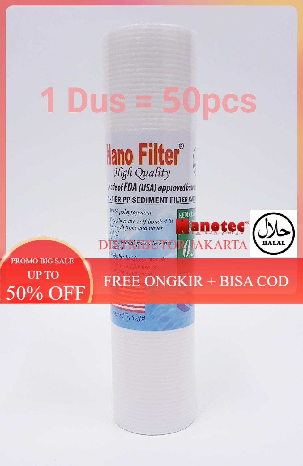 Nano Filter 10 inch 3 Micron / 1 Dus 50pcs / Filter Air Nanotec / Spun ...