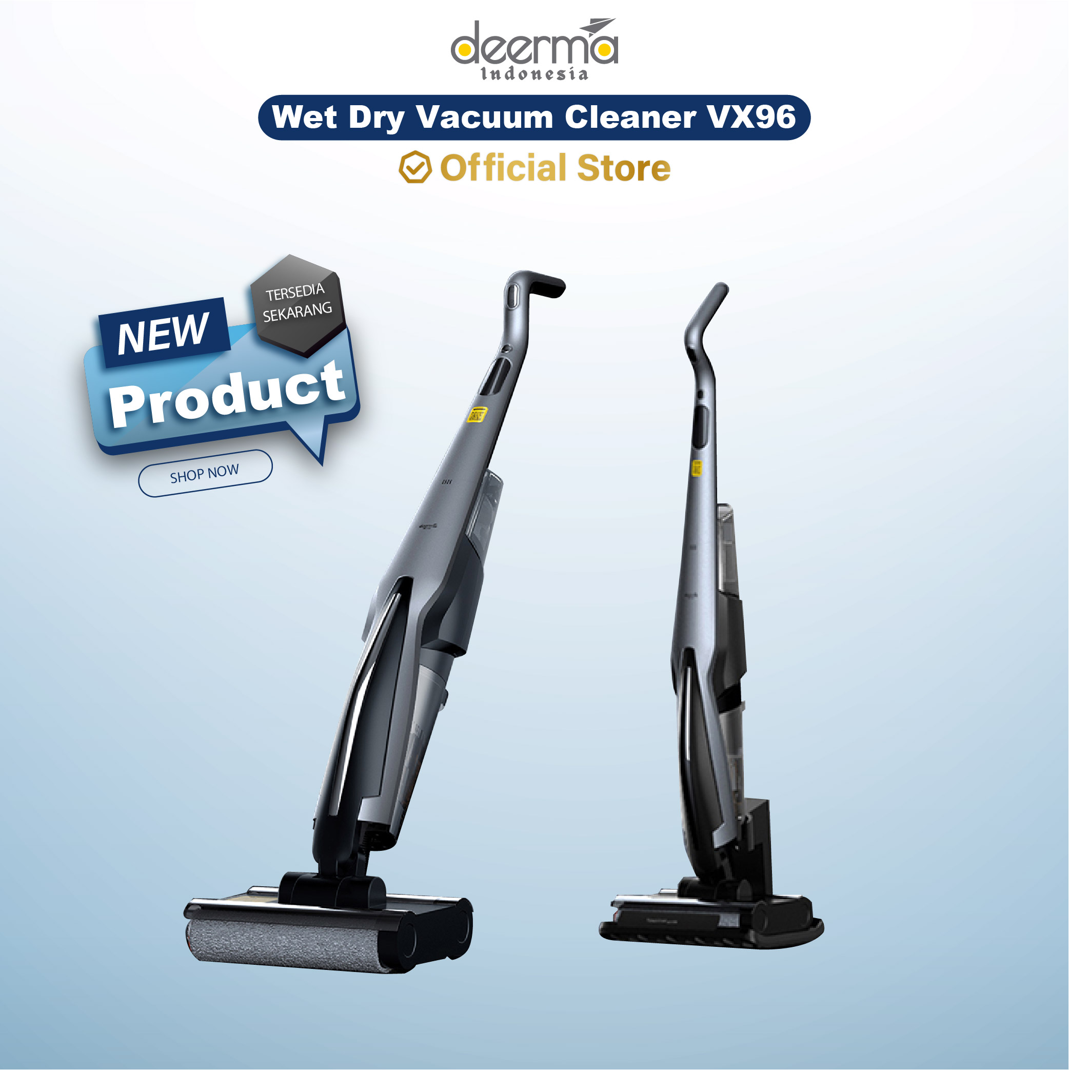 Deerma VX96 15Kpa Cordless Wet Dry Vacuum Cleaner Double Roller Brush ...