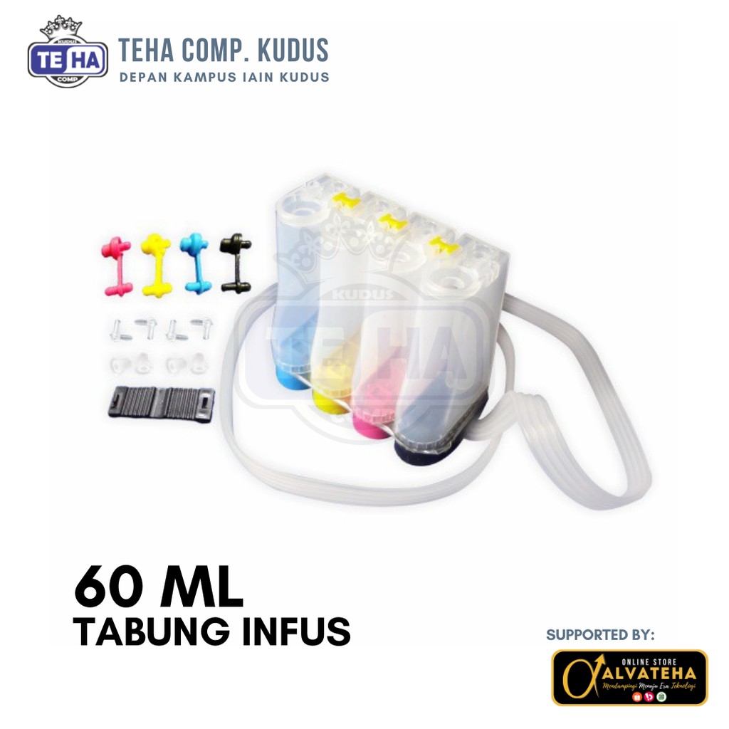 Tabung Infus Printer 4 Warna Modifikasi Printer Canon HP Epson inktank ...