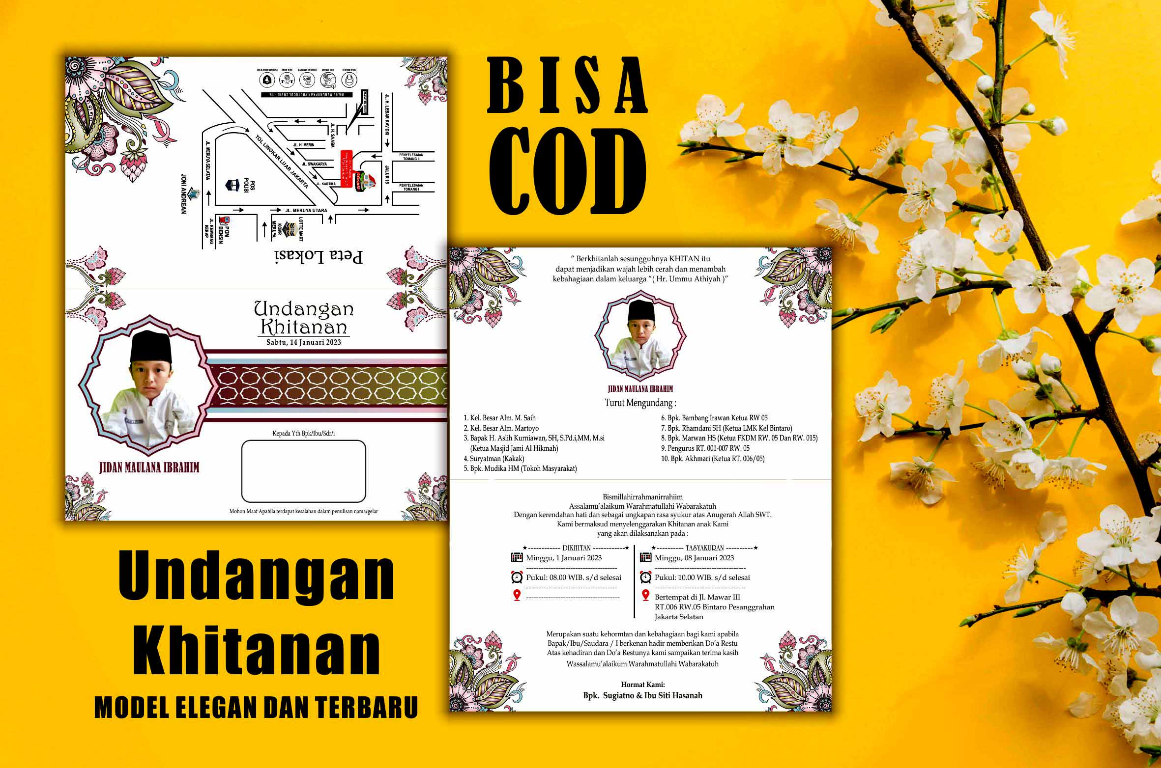 (100) Undangan Sunatan, Khitanan Model Elegan, Terbaru dan Murah ...