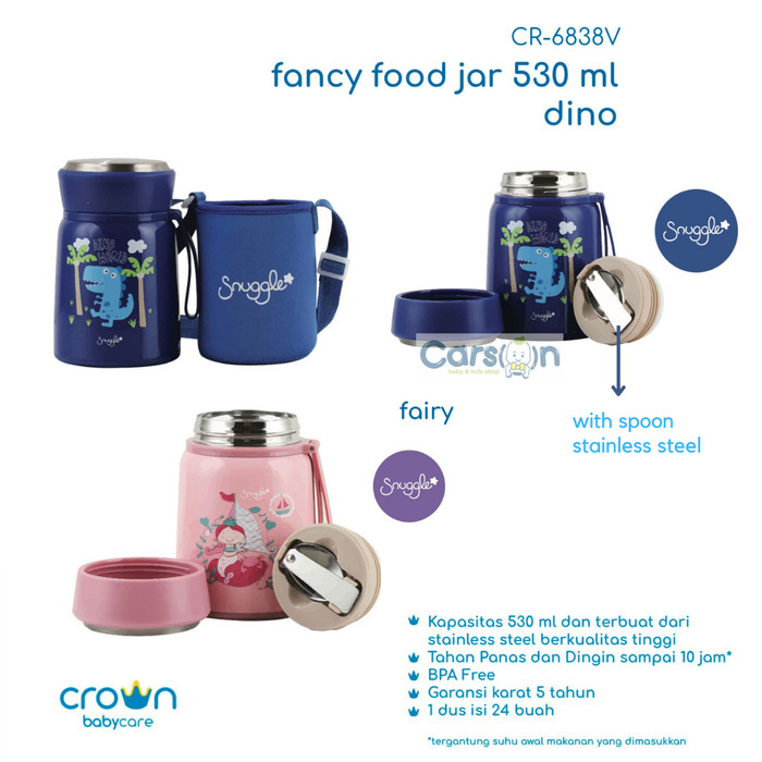 Crown Easy Travel Food Jar Thermos -Termos Makan 600mlLunch Jar ...