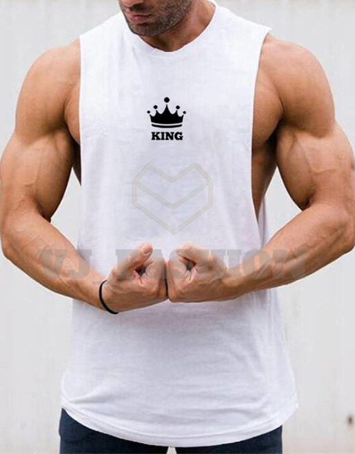 Singlet Olahraga Pria Model Low Cut / Deep Cut Motif King | Lazada ...