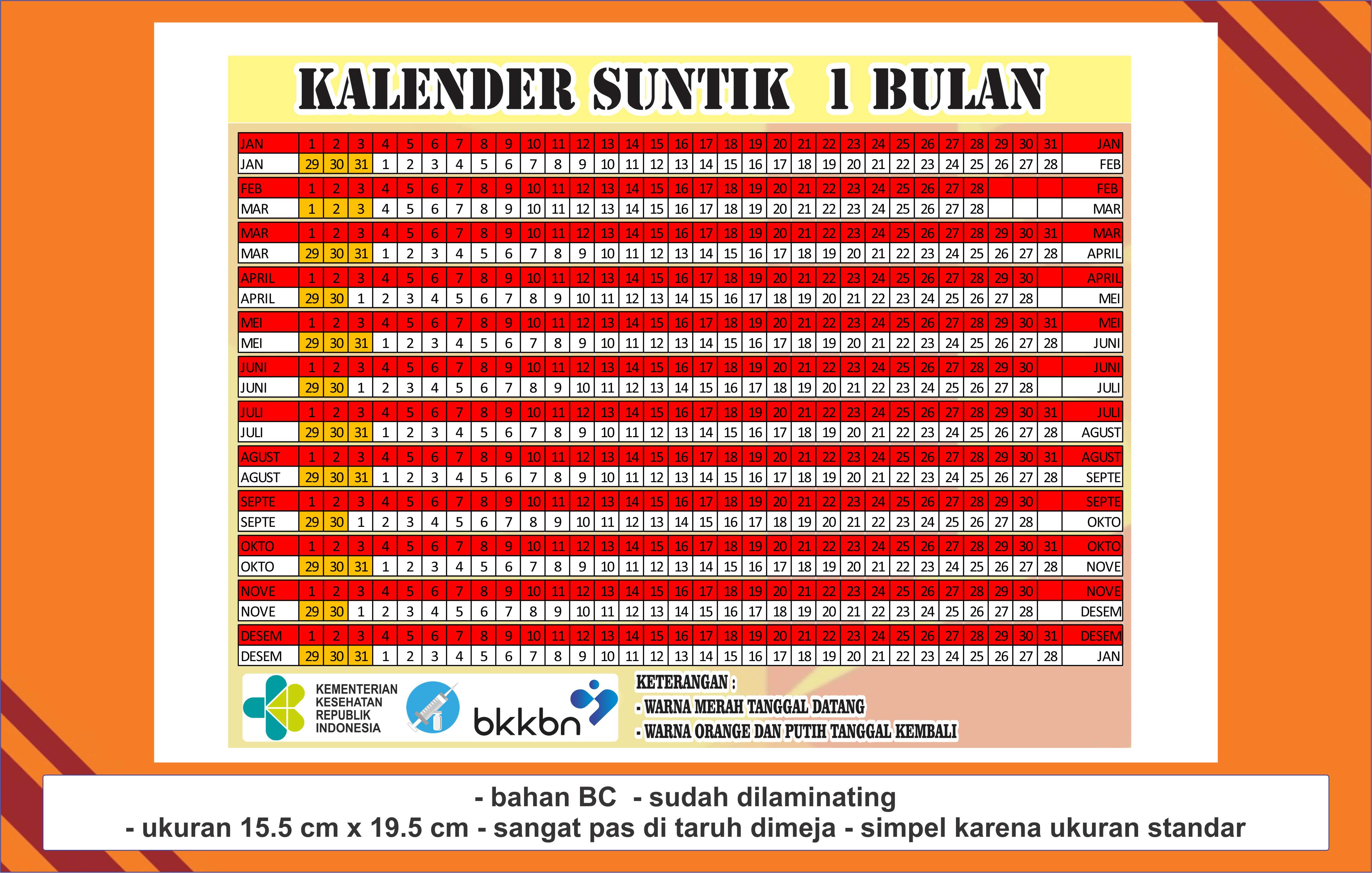 Kalender KECIL KB 1,2 DAN 3 BULAN termurah(laminating) | Lazada Indonesia