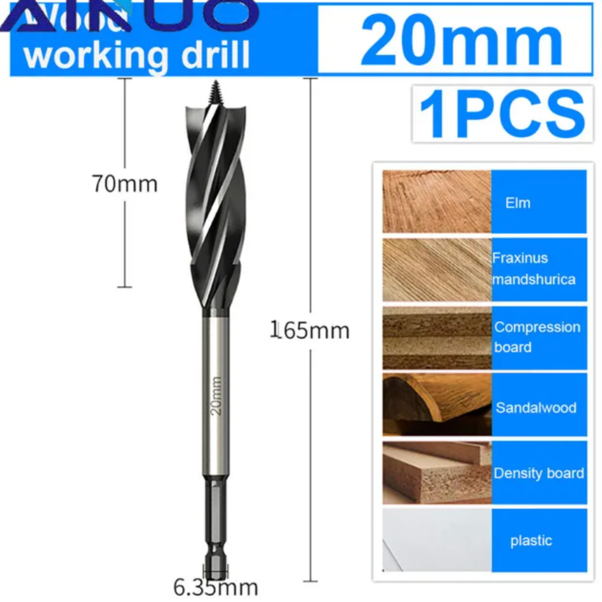 MATA BOR KAYU BATANG HEX HANDLE 1/4 INCH 10 - 25 MM | Lazada Indonesia