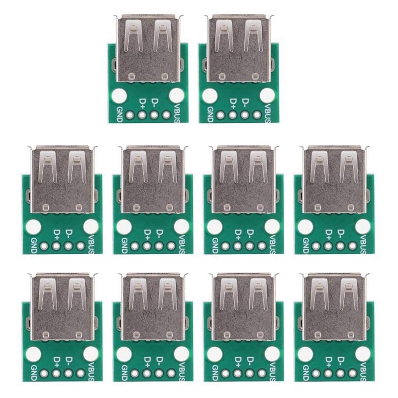 10 Pieces of USB Adapter Board, 2.54mm USB to DIP Adapter Board USB ...
