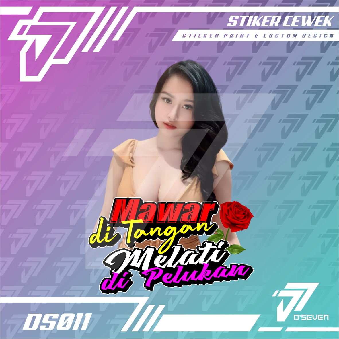 Stiker Foto Cewek Hijab Vector Seksi Custom Bisa Request Foto And Kata