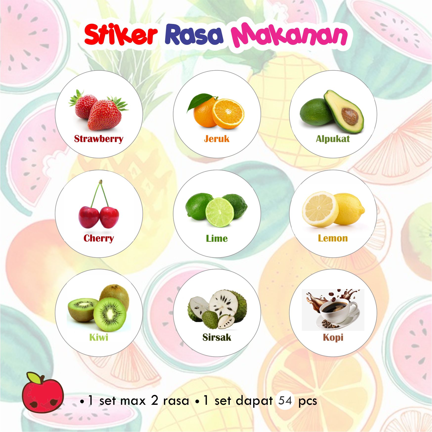 Stiker rasa makanan / rasa buah | Lazada Indonesia