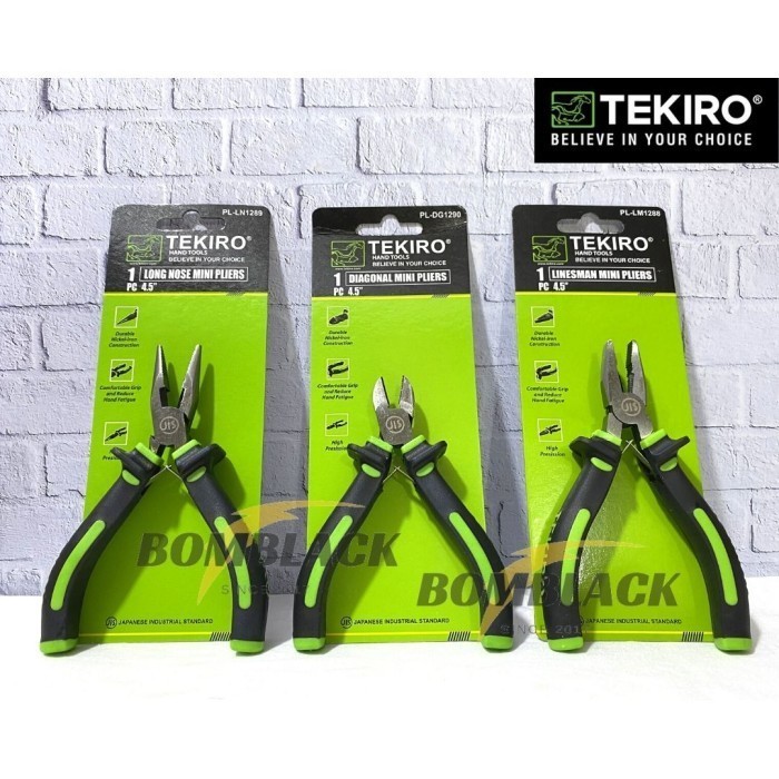PAKET 3 Tang Mini 4,5 inch TEKIRO ORIGINAL 3 Set Tang Kombinasi Tang Lancip Tang Potong TEKIRO ...