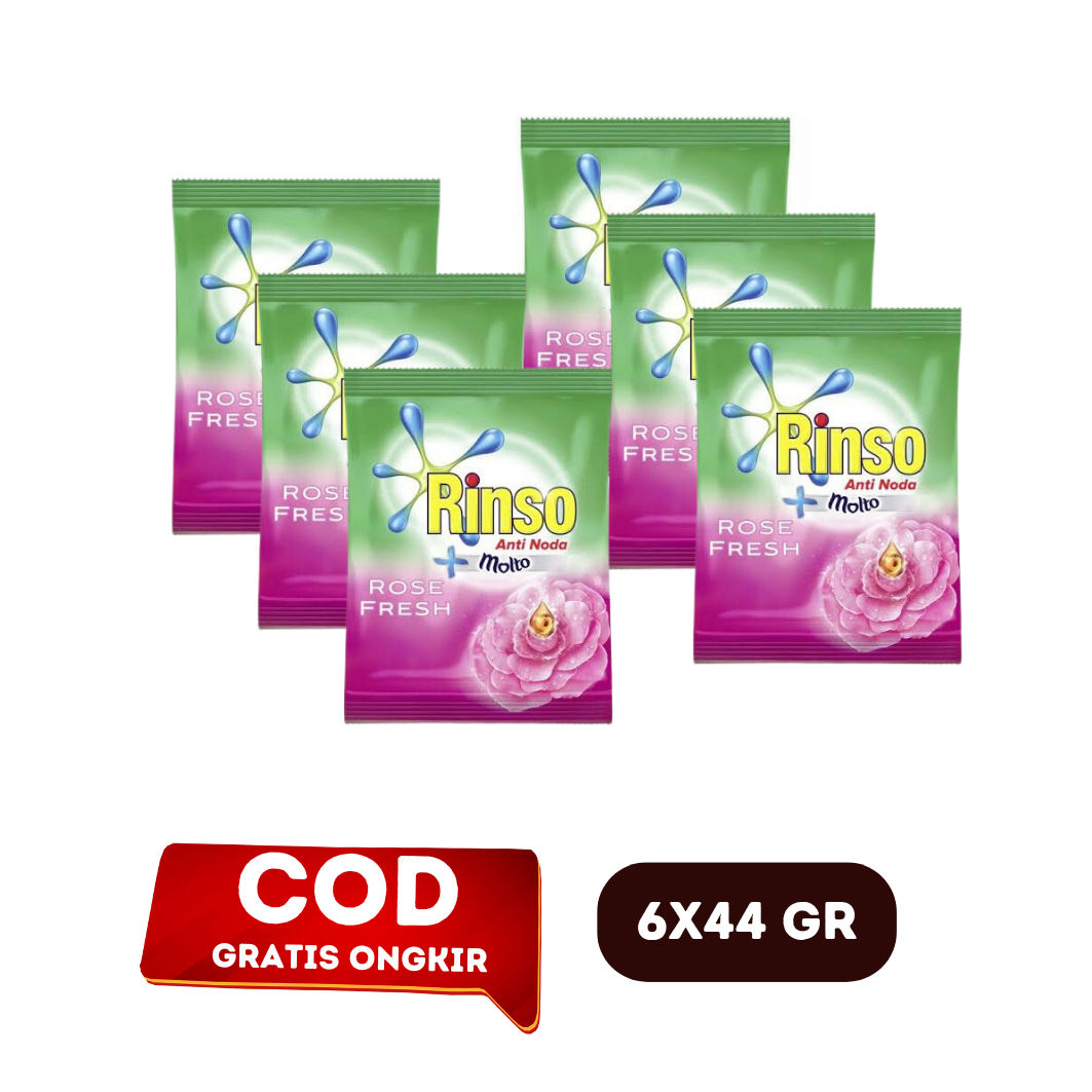 Rinso bubuk renceng rinso molto rose fresh 44 gr gratis ongkir | Lazada ...