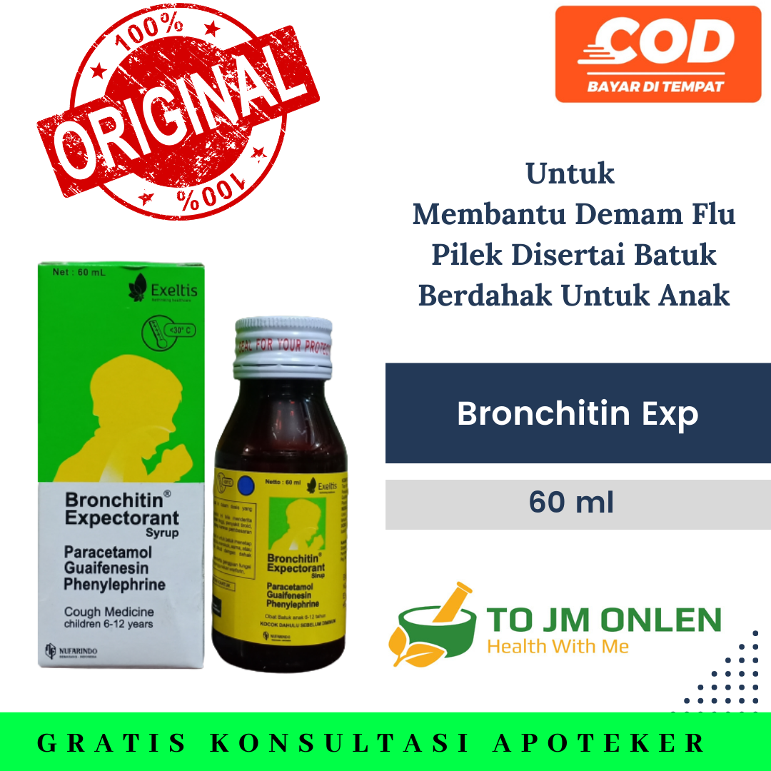 COD Jual Bronchitin Expectorant Syrup 60ml | Sakit Kepala Demam Hidung ...